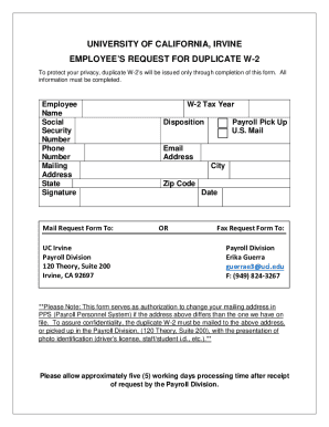 Fillable Online Request a Duplicate Form W-2, Wage and Tax Statement ...