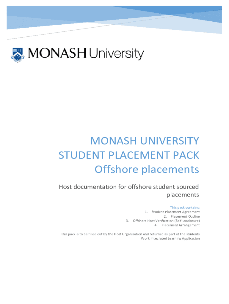 Fillable Online WIL-Eng-Monash-Student-Placement-Pack-offshore.pdf Fax Email Print - pdfFiller
