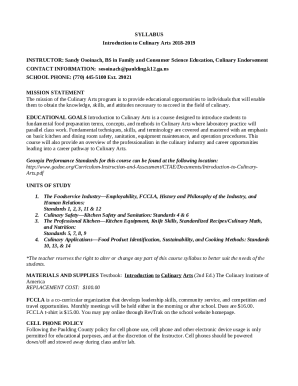 SYLLABUS Introduction to Culinary Arts - paulding.k12.ga.us Doc ...