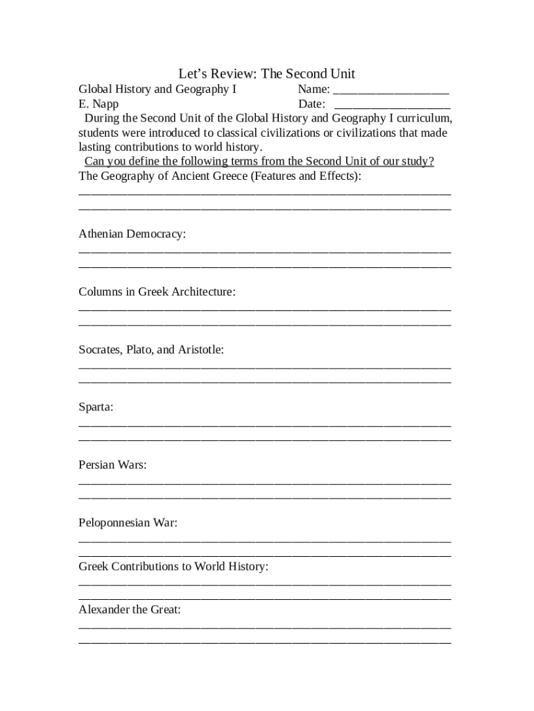 Lets Review: The Second Unit - White Plains Public Schools Doc Template | pdfFiller