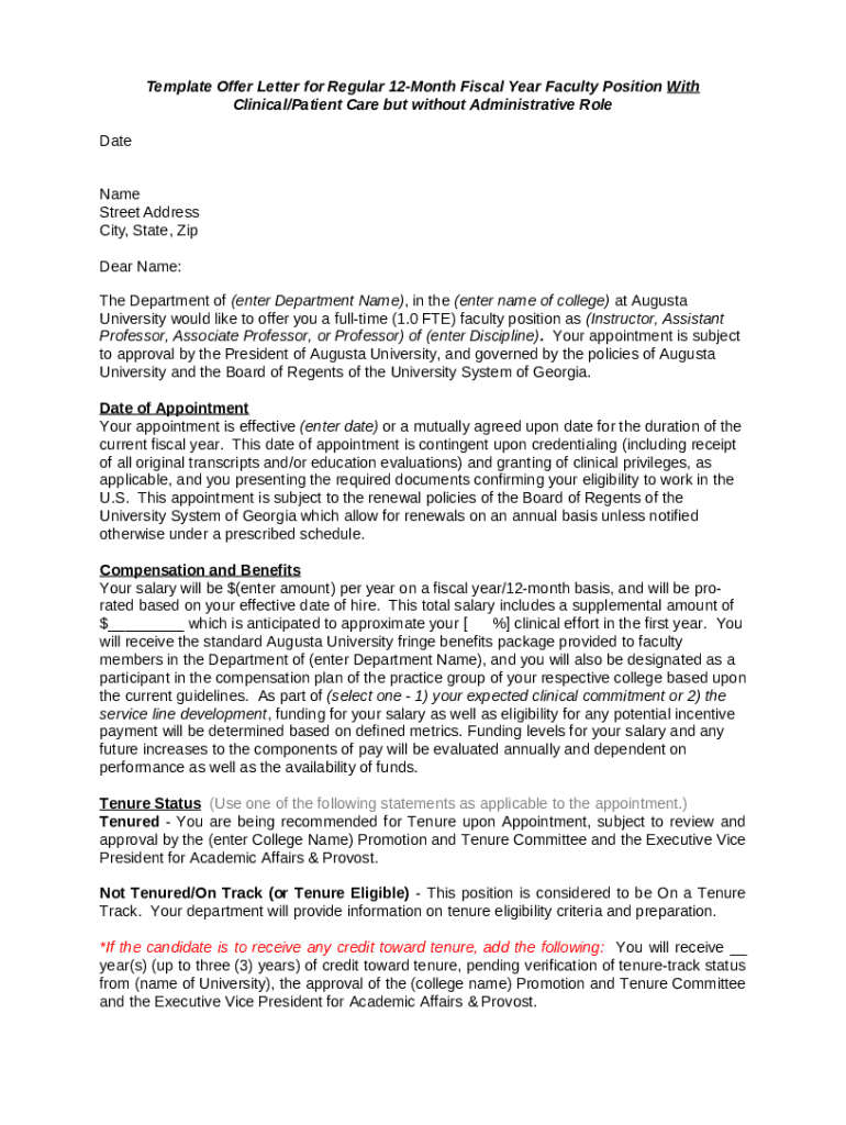 This date of appointment is contingent upon credentialing (including ...