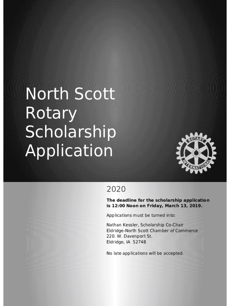 North Scott Rotary Scholarship Application - Microsoft Doc Template | pdfFiller