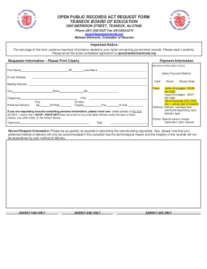 Fillable Online Open Public Records Act Request Form Fax Email Print ...