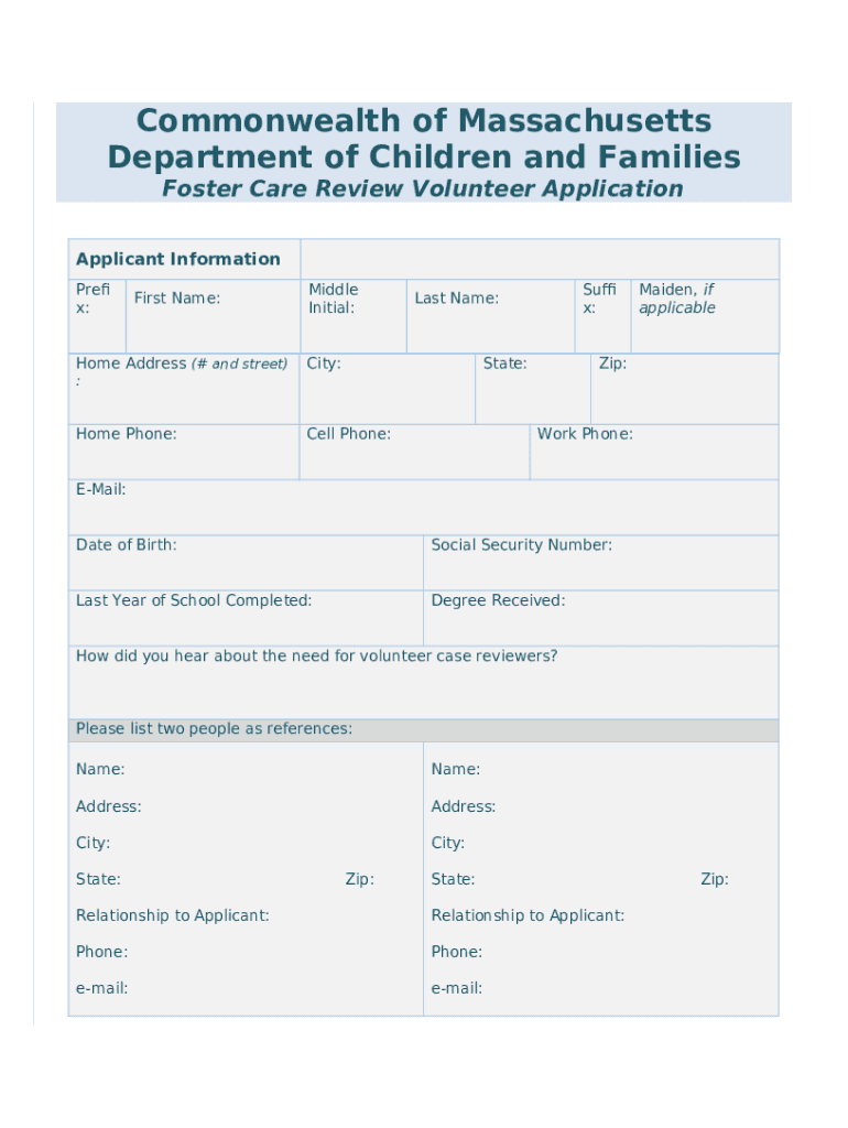 Learn about the foster care placement processMass.gov Doc Template | pdfFiller