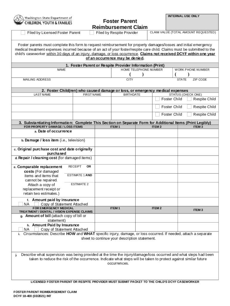 Licensed Foster Parent Resources - DCS Doc Template | pdfFiller