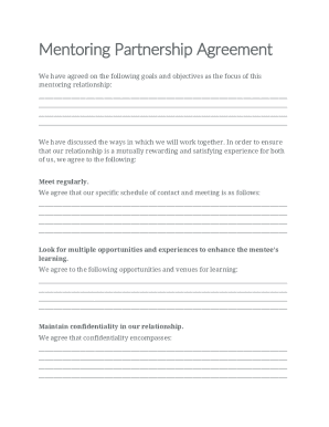 Fillable Online Mentorship Goals (Examples for the Mentor and Mentee ...