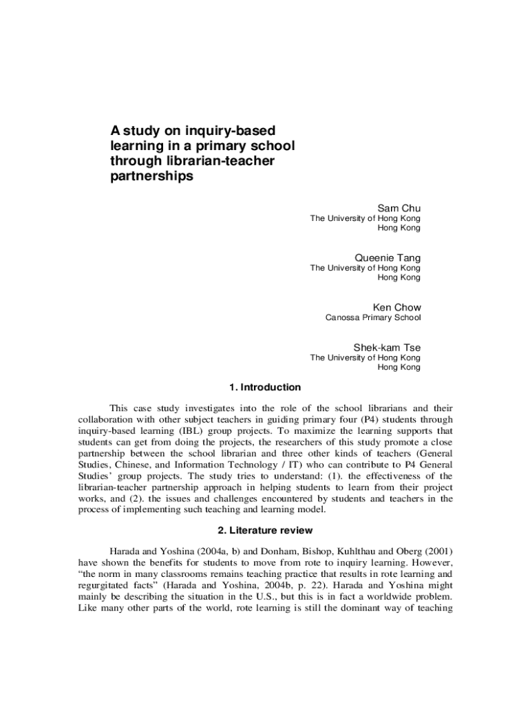 Fillable Online 131 A study on inquiry-based learning in a primary ...