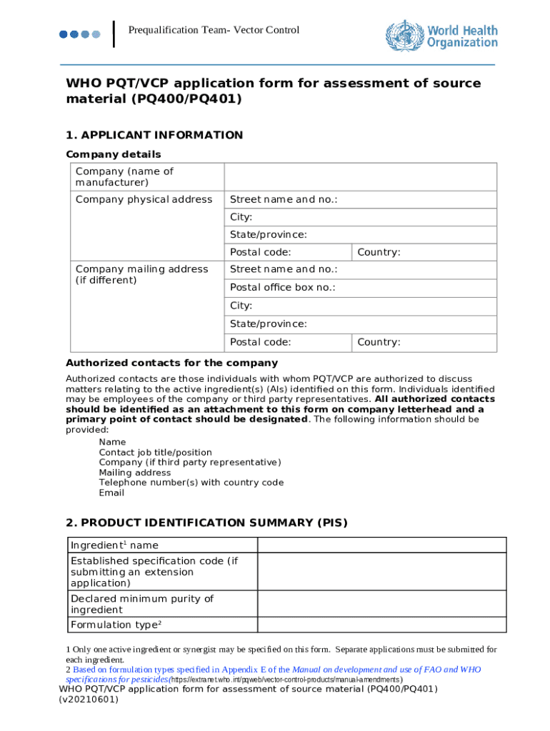 www.pdffiller.com571968731--WHO-PQTVCP-NewWHO PQT/VCP New Product ...