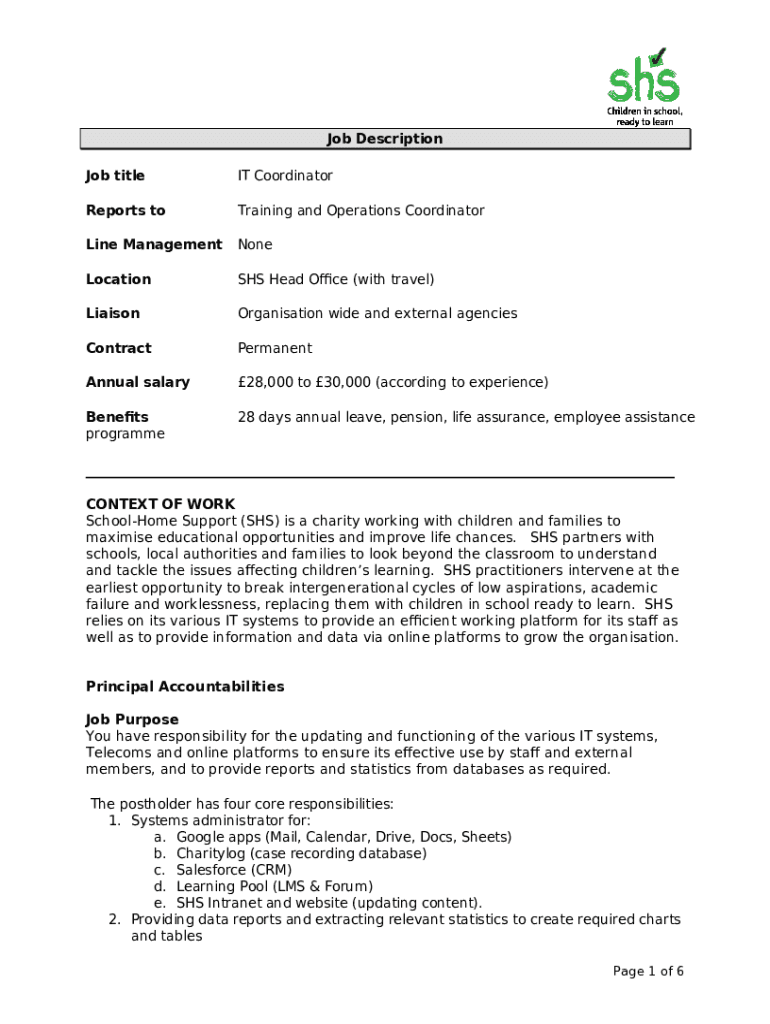 Coordinator Job Description Updated for 2021Training Coordinator Job ...