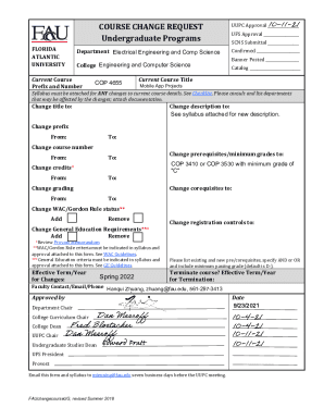 Fillable Online Course Change Undergrad Form KEY - Copy.pdf Fax Email Print - pdfFiller
