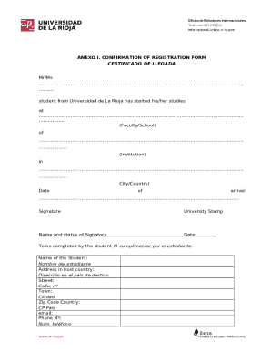 CONFIRMATION OF REGISTRATION Doc Template | pdfFiller