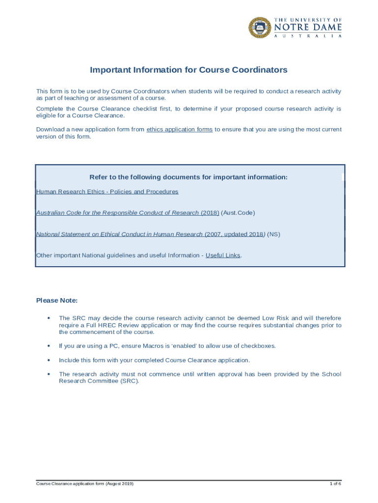 Unit Clearance 06Jul - Notre Dame Doc Template | pdfFiller