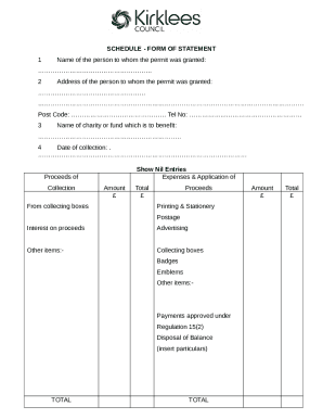 Street Collection Returns . Returns Doc Template | pdfFiller