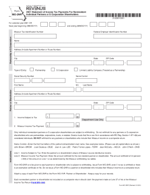 Fillable Online dor mo Form 2021 Statement of Income Tax Payments For ...