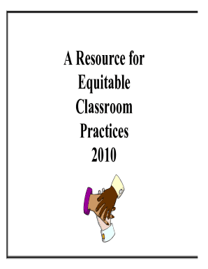 Fillable Online A Resource for Equitable Classroom Practices ...
