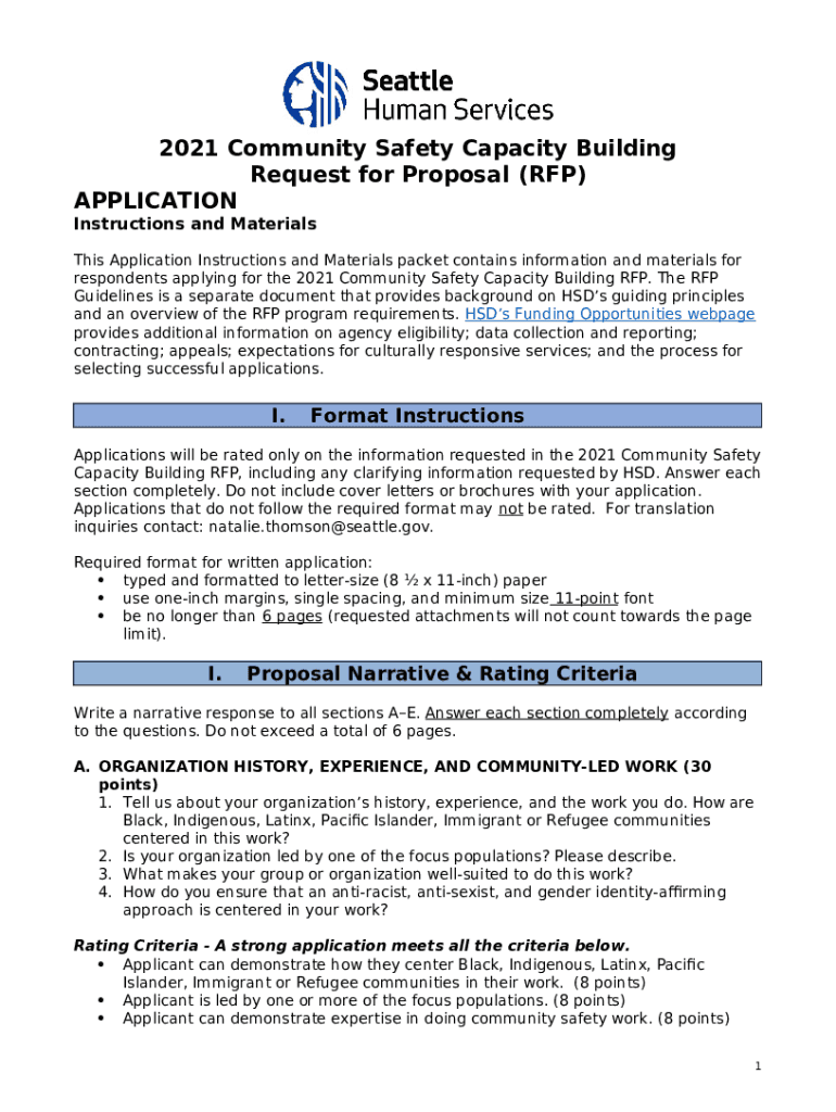 2021 Community Safety Capacity Building Request for Proposals - Seattle ...