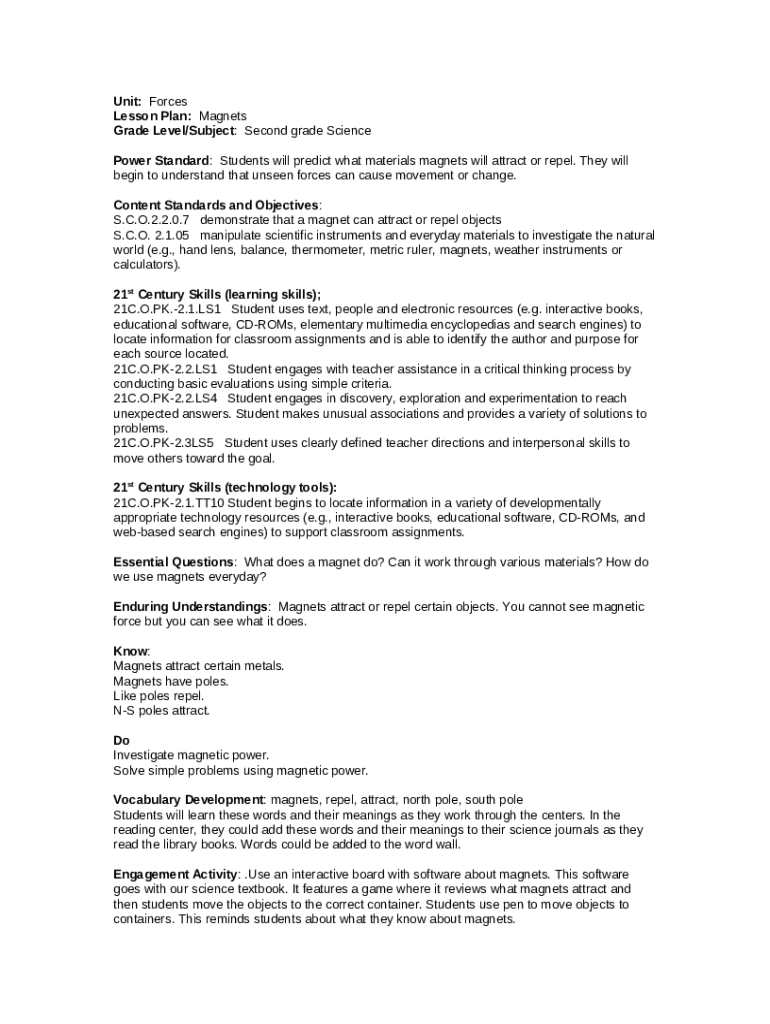 learning-center.homesciencetools.comarticletheMagnet Lesson Plan ...