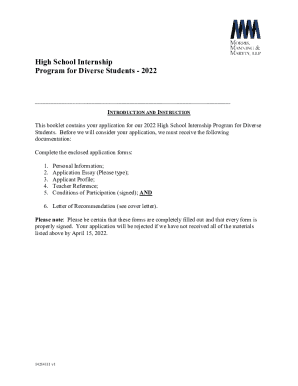 Fillable Online High School Summer Internship Program (HS-SIP ...