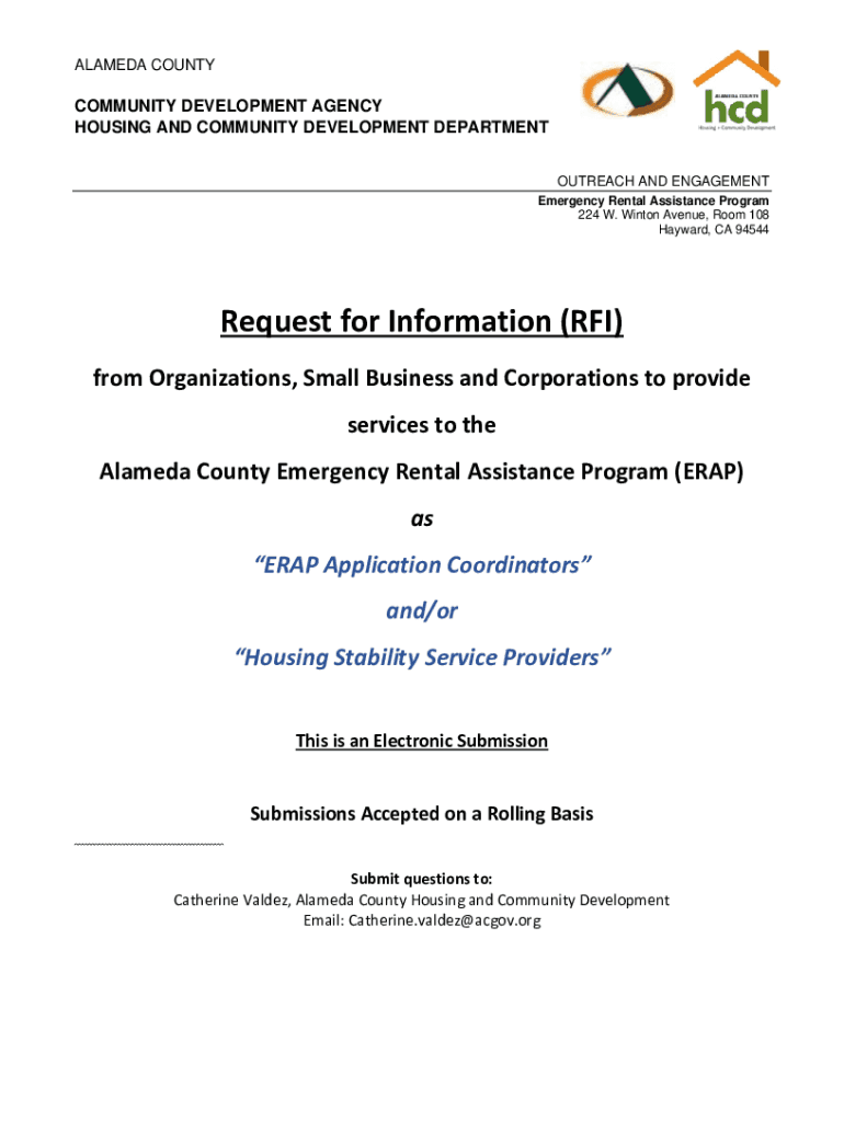 Fillable Online Request for Information (RFI) - Alameda County ...