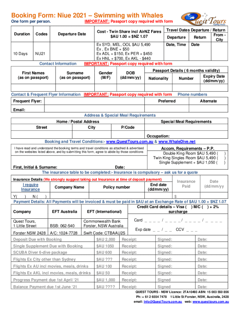 Fillable Online whalesunderwater.comWUW-Booking-Form2017-editableWHALES ...