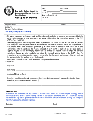 Fillable Online Occupation Permit - Webflow Fax Email Print - pdfFiller