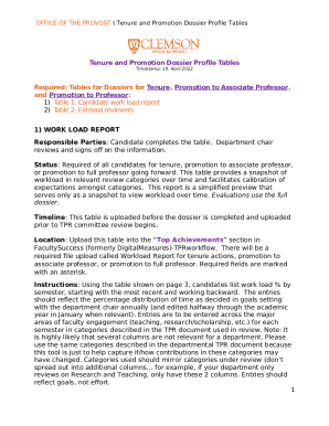 www.pdffiller.com573837560--Tenure-andTenure and Promotion Dossier ...