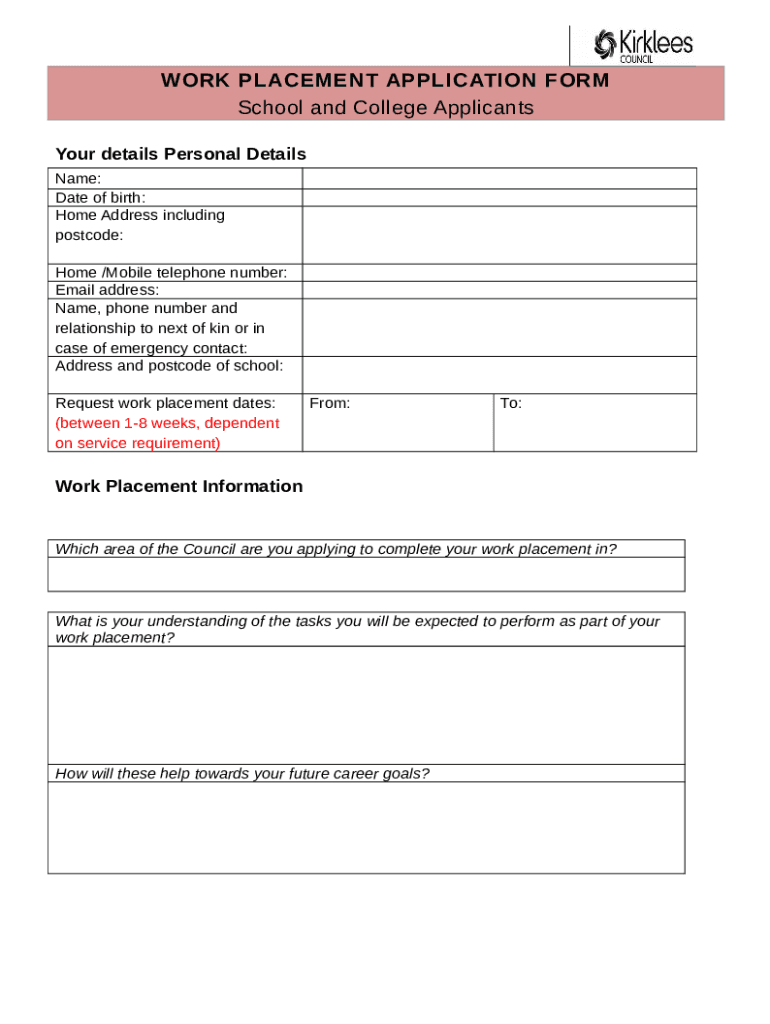 docslib.orgwork-experience-placementWork Experience Placement Application - DocsLib Doc Template ...