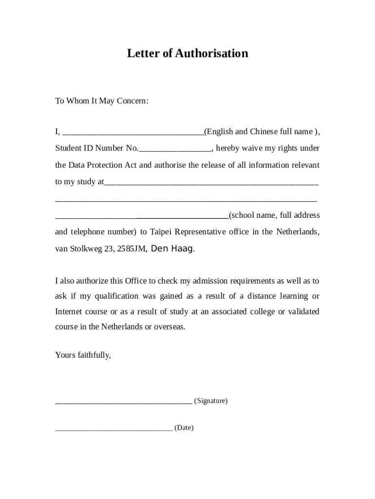 46 Authorization Letter Samples & TemplatesTemplateLab46 Authorization ...