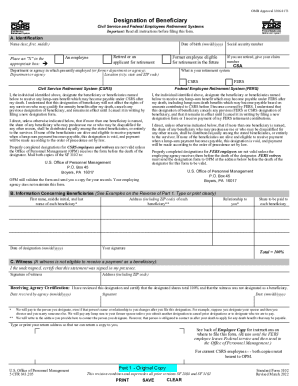 Fillable Online Standard Form 3102 - Designation of Beneficiary - Civil ...