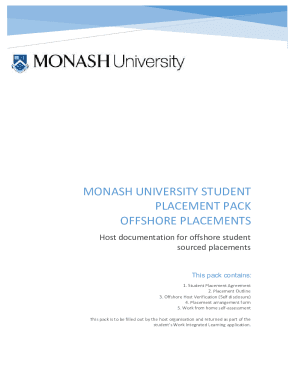 Fillable Online Student sourced placements - Monash Business School Fax Email Print - pdfFiller