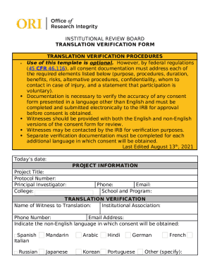 Translation Verification - University of Southern Doc Template | pdfFiller