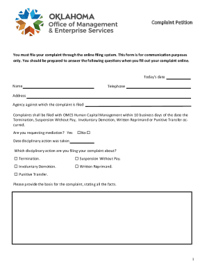 Fillable Online Complaint Petition. Complaint Petition form Fax Email Print - pdfFiller