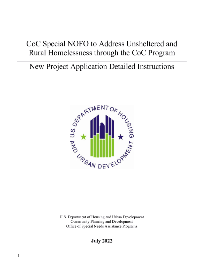 Fillable Online CoC Special NOFO to Address Unsheltered and Rural ...