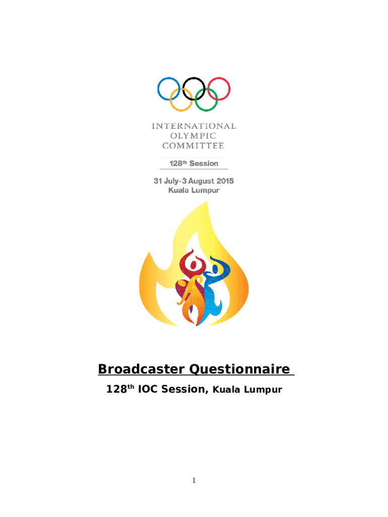 www.pdffiller.com429670147--BroadcasterBroadcaster Questionnaire ...