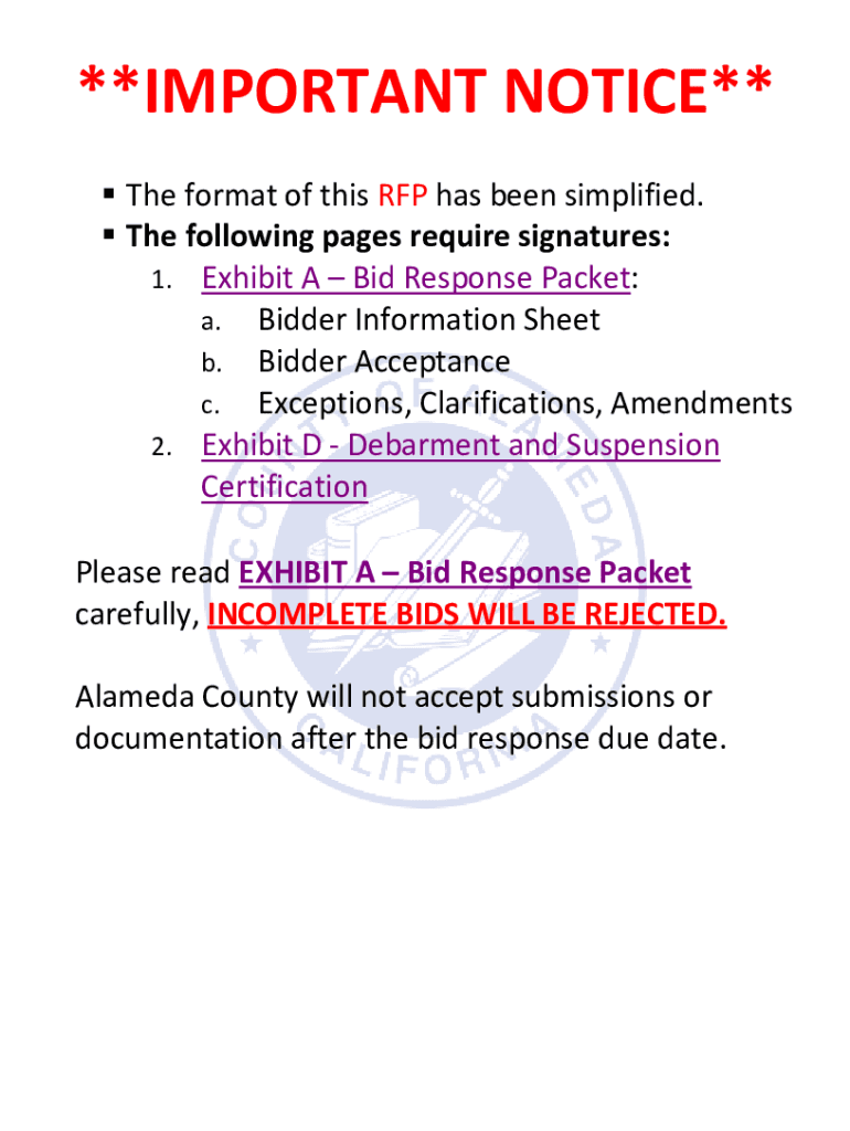 Fillable Online **IMPORTANT NOTICE** - acgov.org Fax Email Print ...