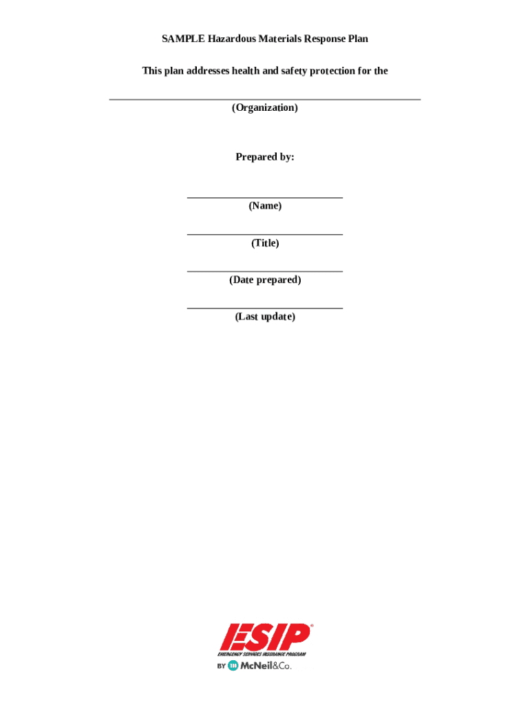 Sample Hazardous Materials Response Plan - McNeil & Co. Doc Template ...