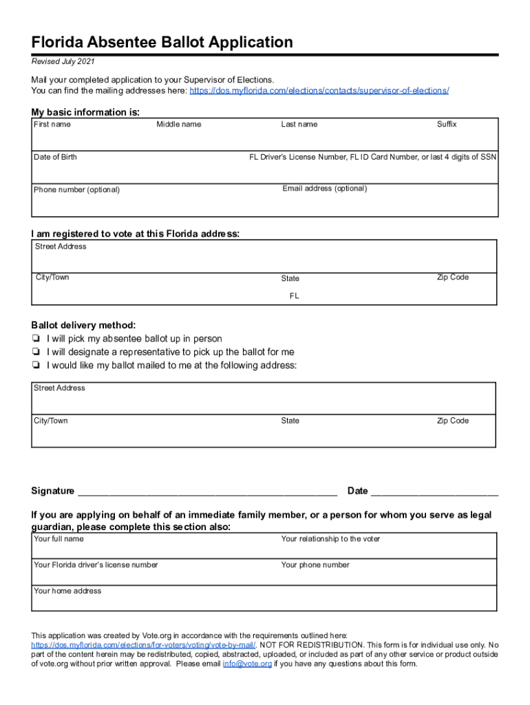 Fillable Online dos.myflorida.comelectionsfor-votersVote-by-Mail ...