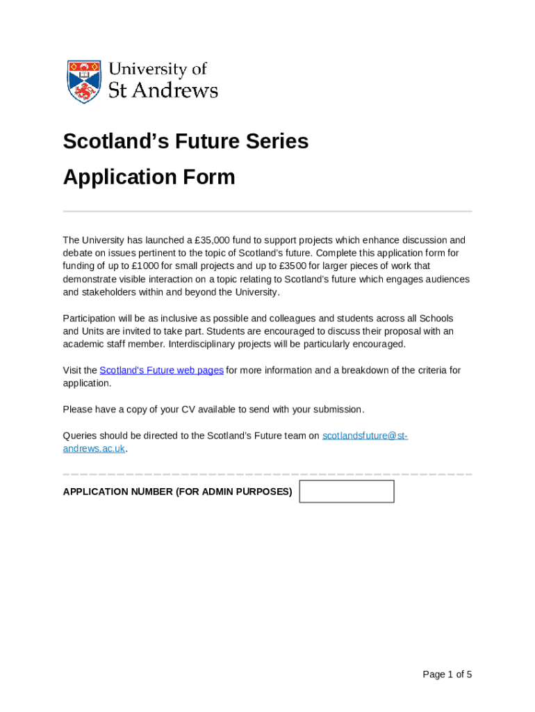 Scotland's Future Series Application - University of St Andrews Doc ...