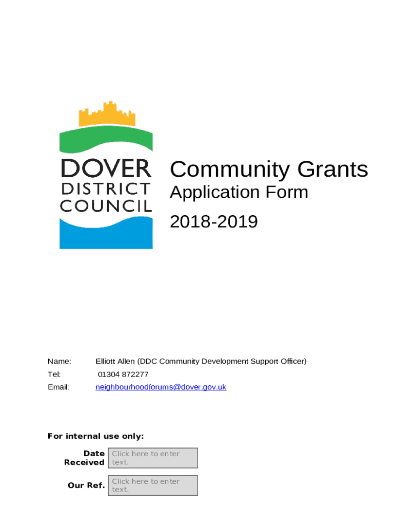 Community Grants Scheme - Dover District Council elections Doc Template | pdfFiller