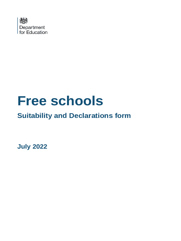Free schools suitability and declarations Doc Template | pdfFiller