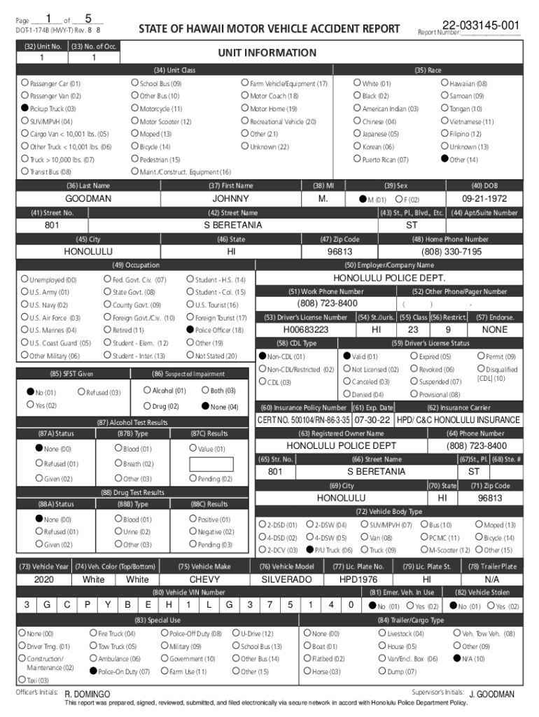 Fillable Online 1 5 22-033145-001 STATE OF HAWAII MOTOR VEHICLE Fax ...