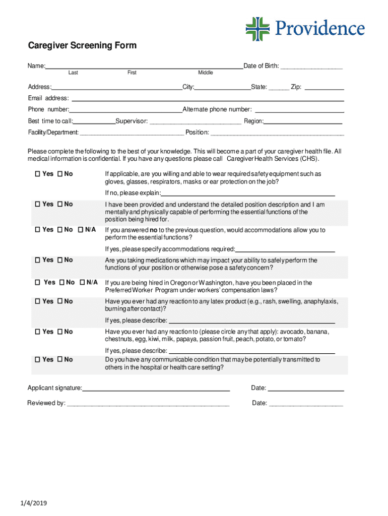 Fillable Online s3-us-west-2.amazonaws.comimagesNew Caregiver Health Screening - Amazon Web ...