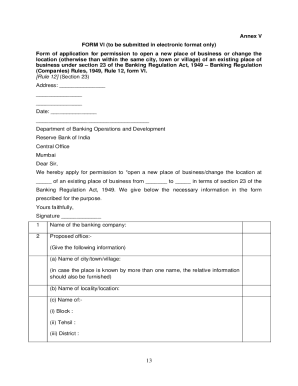 Fillable Online Annex V FORM VI (to be submitted in electronic format ...