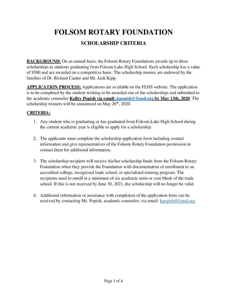 Fillable Online FOLSOM ROTARY FOUNDATION Fax Email Print - pdfFiller