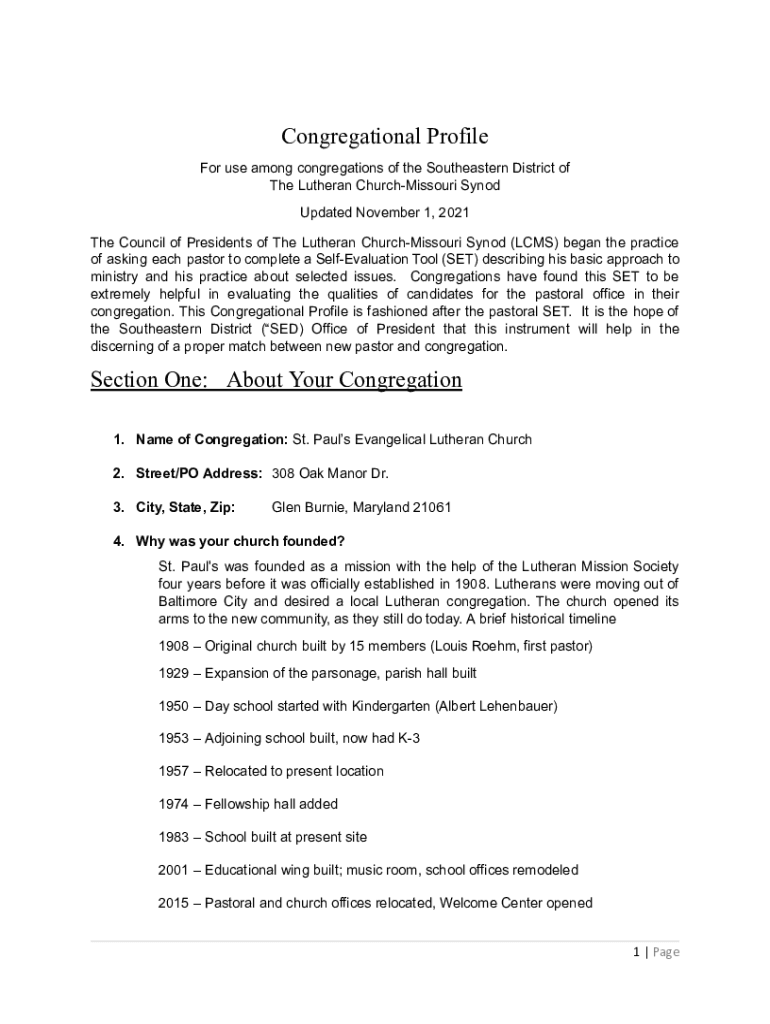 Fillable Online Historical Profiles of Protestant Denominations in ...