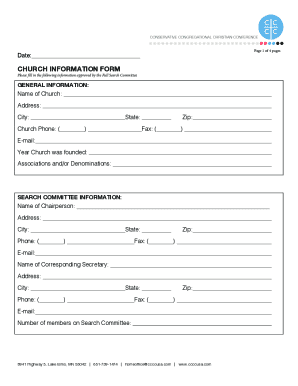 Fillable Online Church Information Form.docx Fax Email Print - pdfFiller