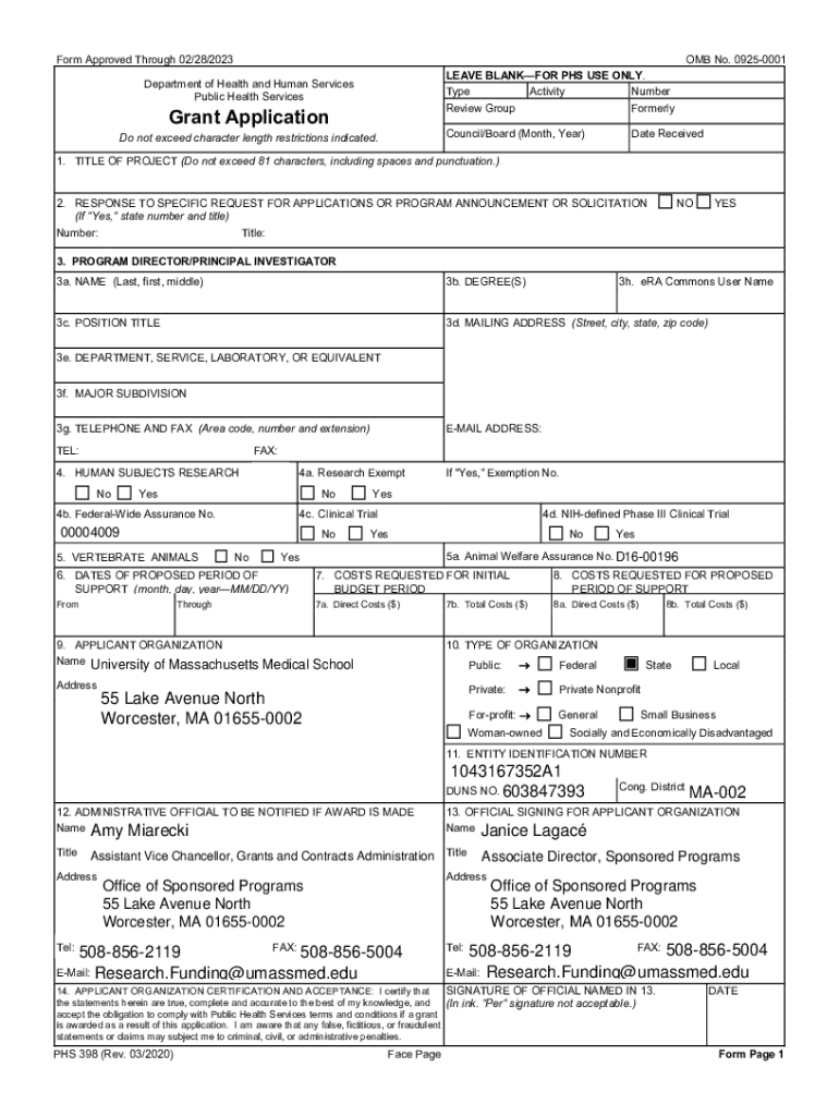 Fillable Online 2020-2022 Form NIH PHS 398 Fill Online, Printable ...