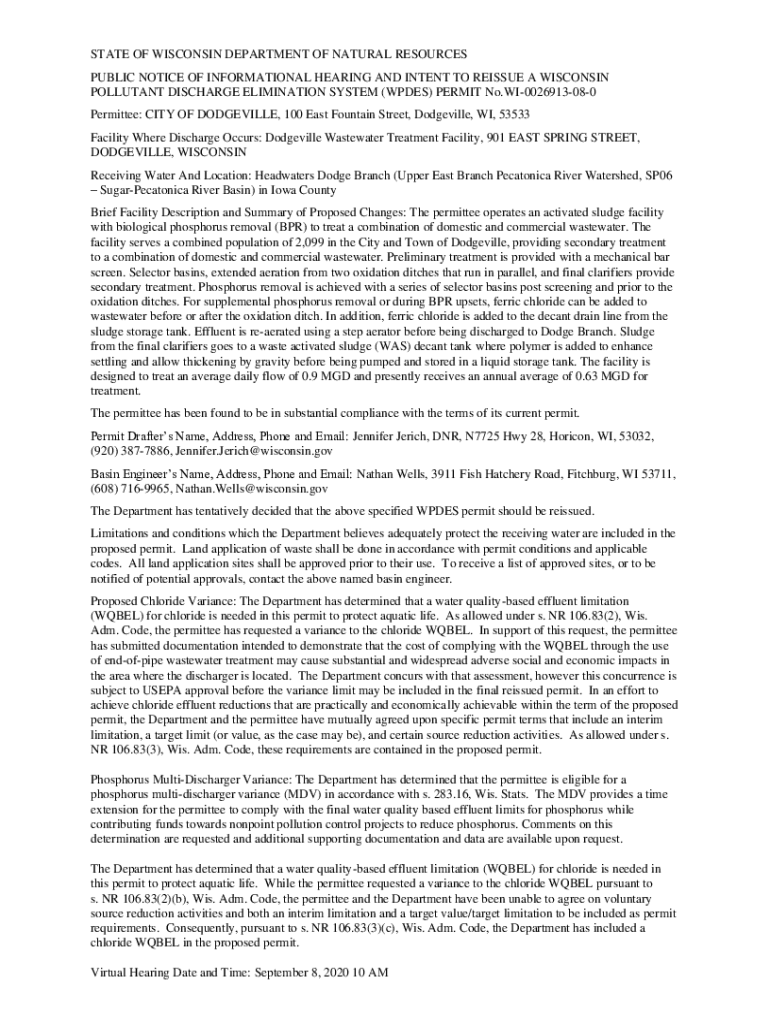 Fillable Online dnr wi dnr.wi.govfilespdfSTATE OF WISCONSIN DEPARTMENT ...
