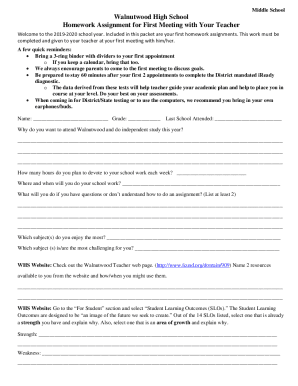 Fillable Online Middle School Homework: Creating a Foundation for ...