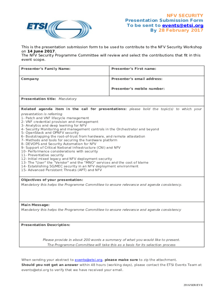 ETSI - Standards for NFV - Network Functions ...ETSI - Standards for NFV - Network Functions ...